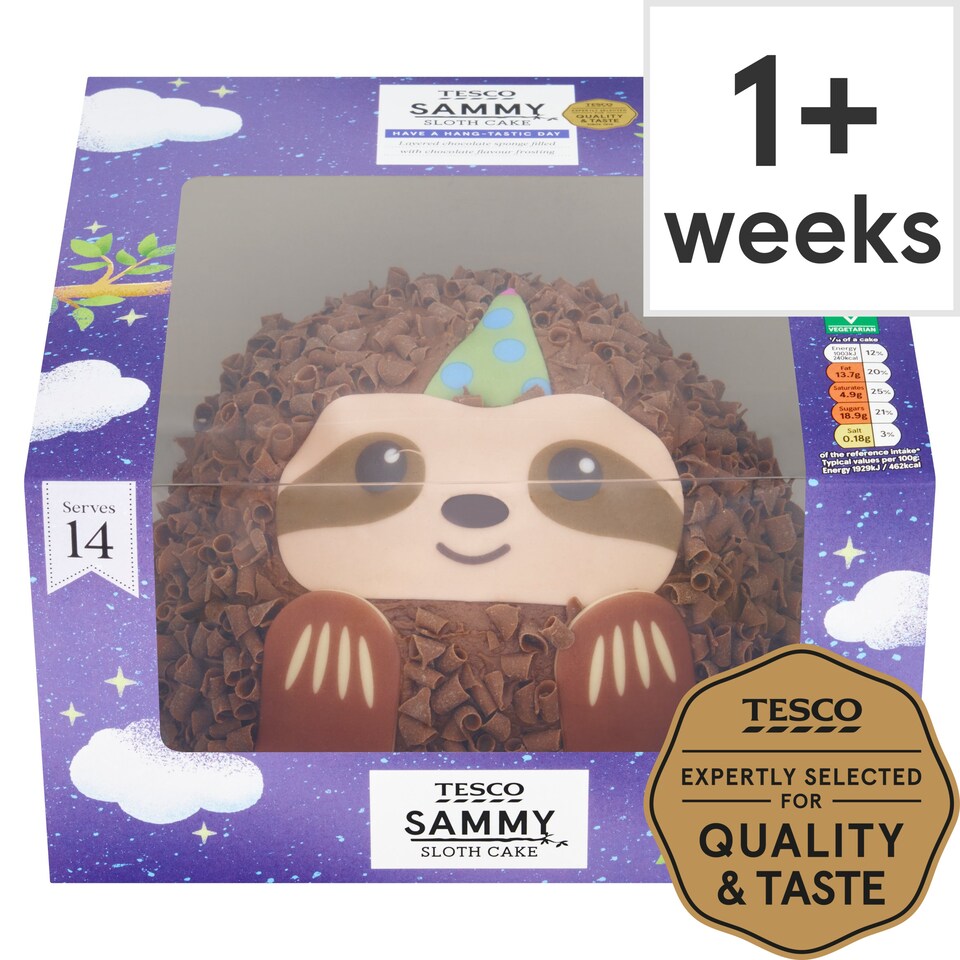 Tesco Chocolate Sammy The Sloth Cake - Tesco Groceries
