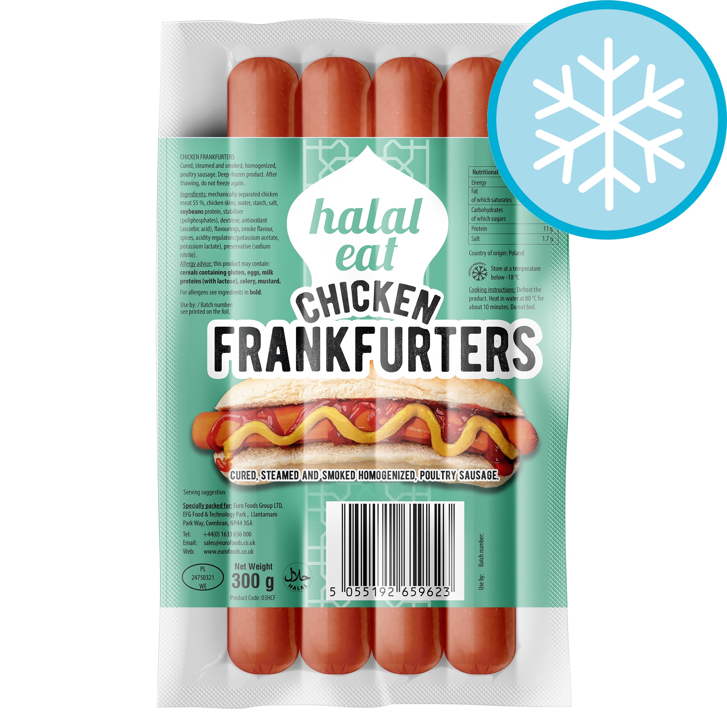 Halal Eat Chicken Frankfurters 300g - Tesco Groceries