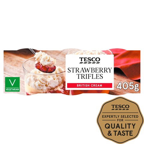 Tesco Strawberry Trifles 405G (3X135g) - Tesco Groceries