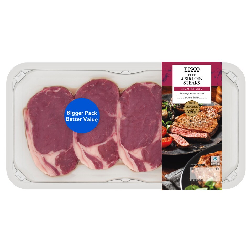 Tesco 4 Sirloin Steaks 400g - Tesco Groceries