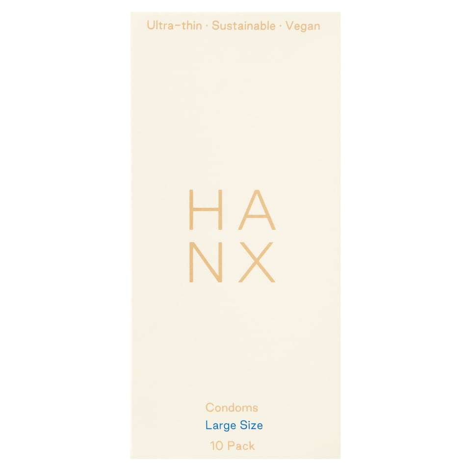 Hanx Ultra-Thin Vegan Large Size Condoms 10 Pack - Tesco Groceries