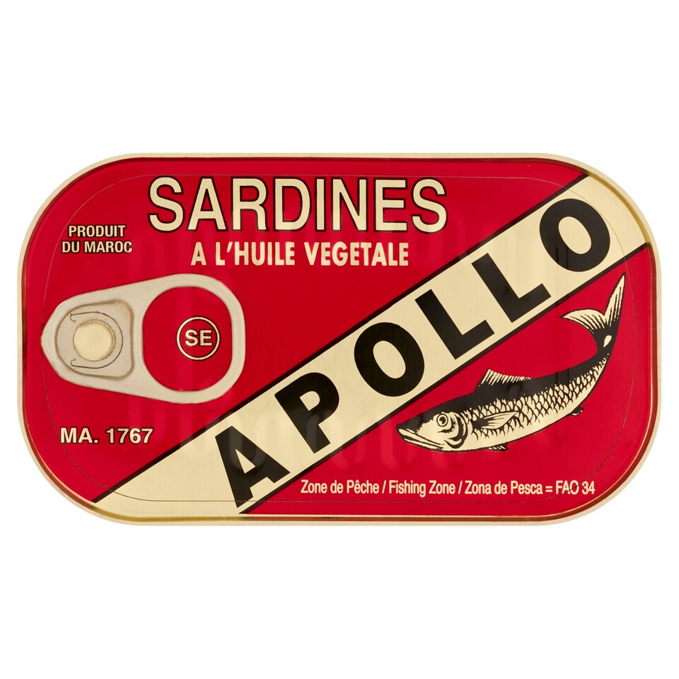 Apollo Sardines In Vegetable Oil 125G - Tesco Groceries