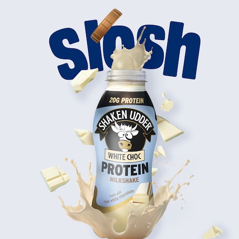 Shaken Udder White Choc Protein Milkshake 330ml - Tesco Groceries