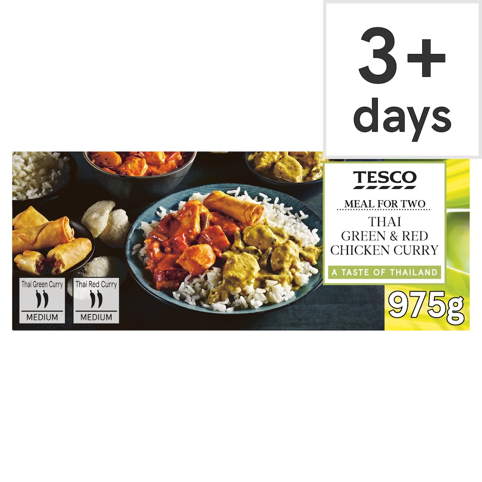 Tesco Thai Green & Red Chicken Curry Meal For 2 975G - Tesco Groceries