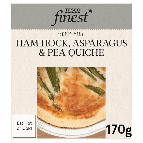 Tesco Finest Ham Hock Asparagus & Pea Quiche 170g - Tesco Groceries