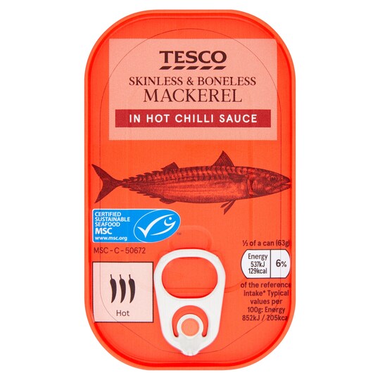 Tesco Mackerel In Hot Sauce 125g Tesco Groceries