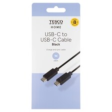 Tesco Home USB-C to USB-C Cable Black 1 m - Tesco Groceries