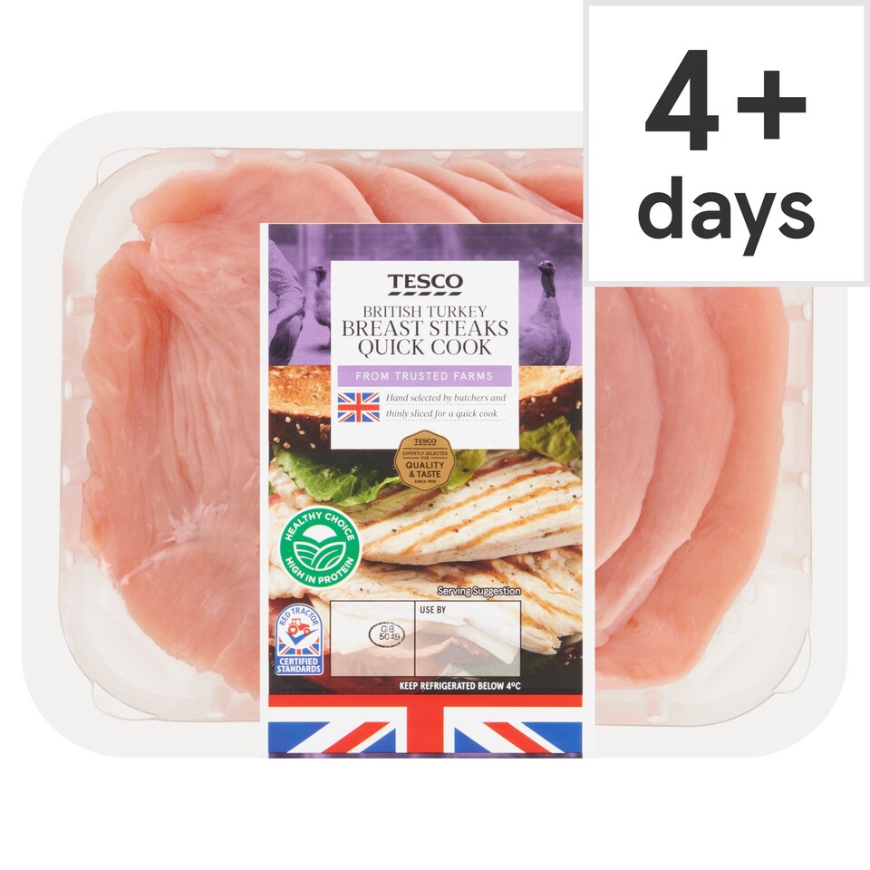 Tesco British Turkey Breast Steaks 380G - Tesco Groceries