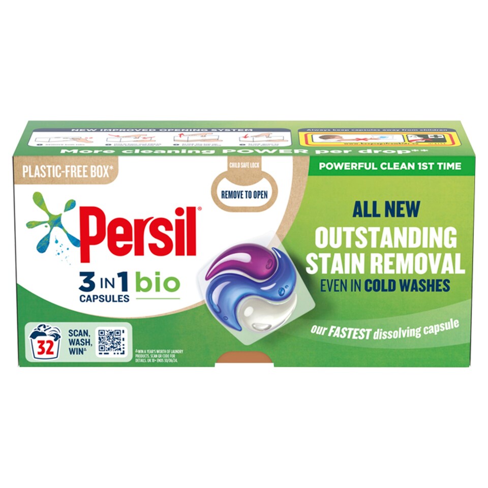Persil Biological 3In1 Capsules 32 Washes 675.2G - Tesco Groceries