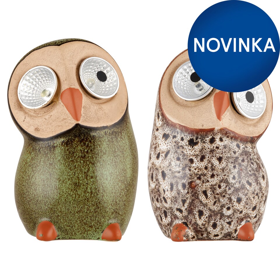 Pro Garden Solar Porcelain Owl 9 x 9 x 14.5 cm - Tesco Groceries