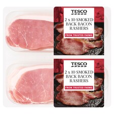 Tesco Smoked Back Bacon Rashers 2 x 10 600g - Tesco Groceries