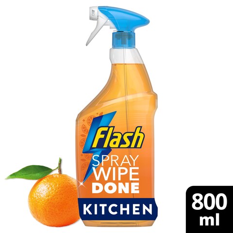 Flash Spray Wipe Done Kitchen Bright Mandarin 800ml - Tesco Groceries
