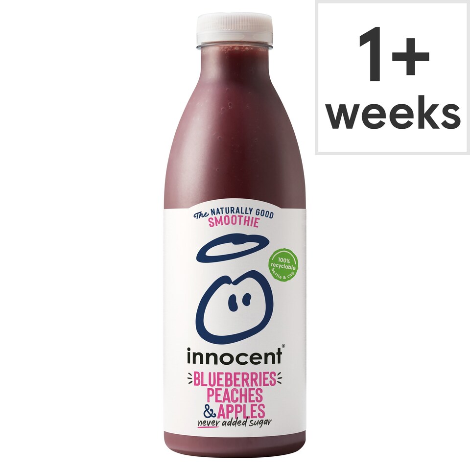 innocent Smoothie Blueberries Peaches & Apples 750ml - Tesco Groceries