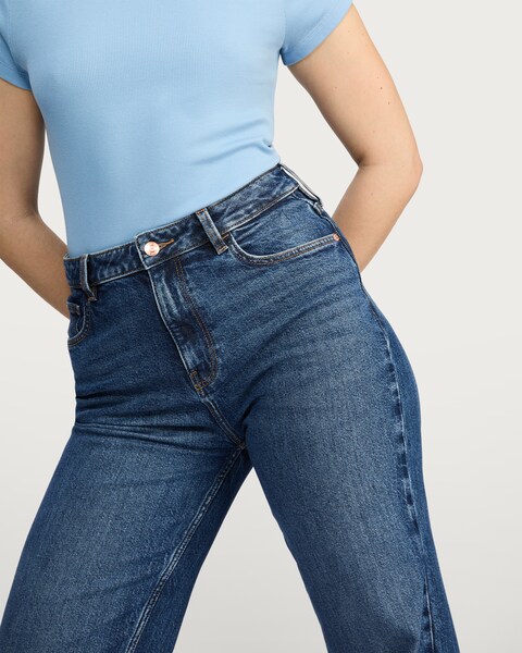 F&F High Rise Straight Leg Jeans in Navy - Tesco Groceries