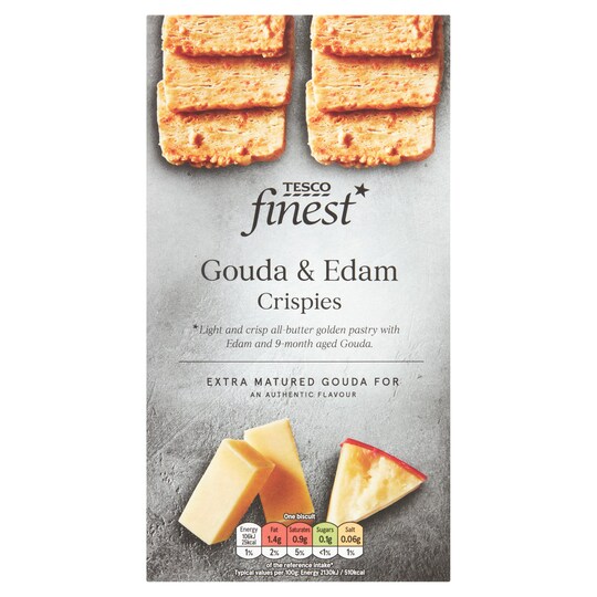 Tesco Finest Gouda & Edam Crispies 90G - Tesco Groceries