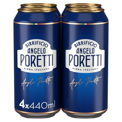 Angelo Poretti Premium Italian Lager Beer 4x440ml Can - Tesco Groceries