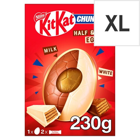 Kit Kat Chunky Milk & White Chocolate Easter Egg & 2 Bars 230g - Tesco ...