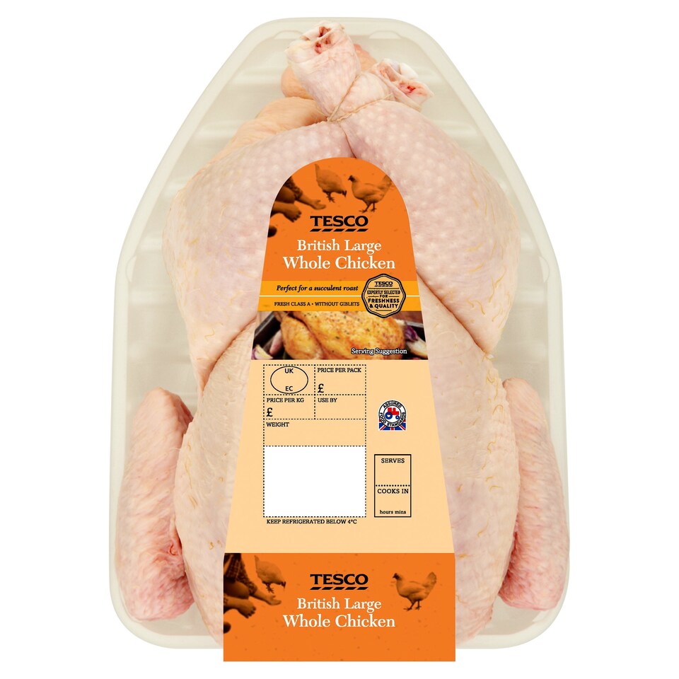 Tesco British Large Whole Chicken 1.6-1.9Kg - Tesco Groceries