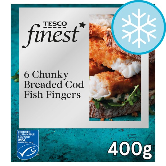 Tesco Finest 6 Chunky Cod Fillets Fish Fingers 400G - Tesco Groceries
