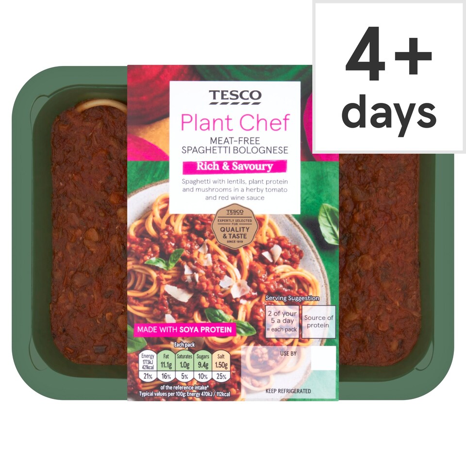 Tesco Plant Chef Meat Free Spaghetti Bolognese 400G - Tesco Groceries