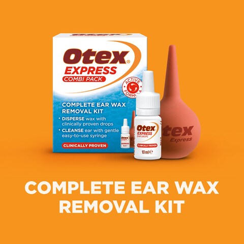 Otex Express Combi Pack Ear Wax Removal Kit with Bottle, Syringe ...