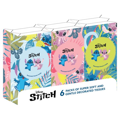 Disney Stitch Pocket Pack Tissues 6 packs x 9 sheets - Tesco Groceries