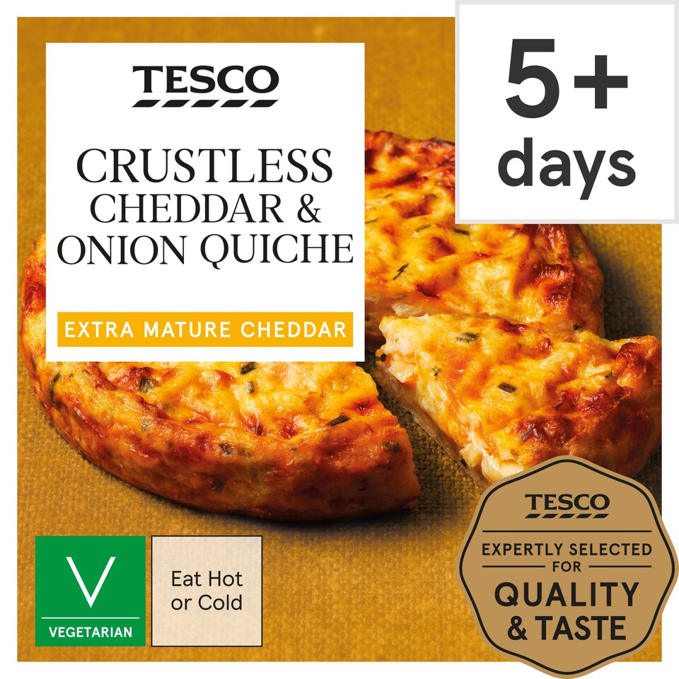 Tesco Extra Mature Cheddar & Onion Crustless Quiche 340g - Tesco Groceries