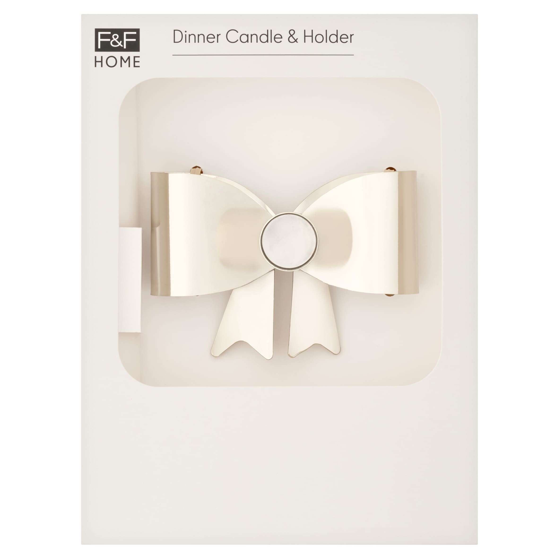 F&F Home Valentines Candle and Bow Candle Holder Set - Tesco Groceries
