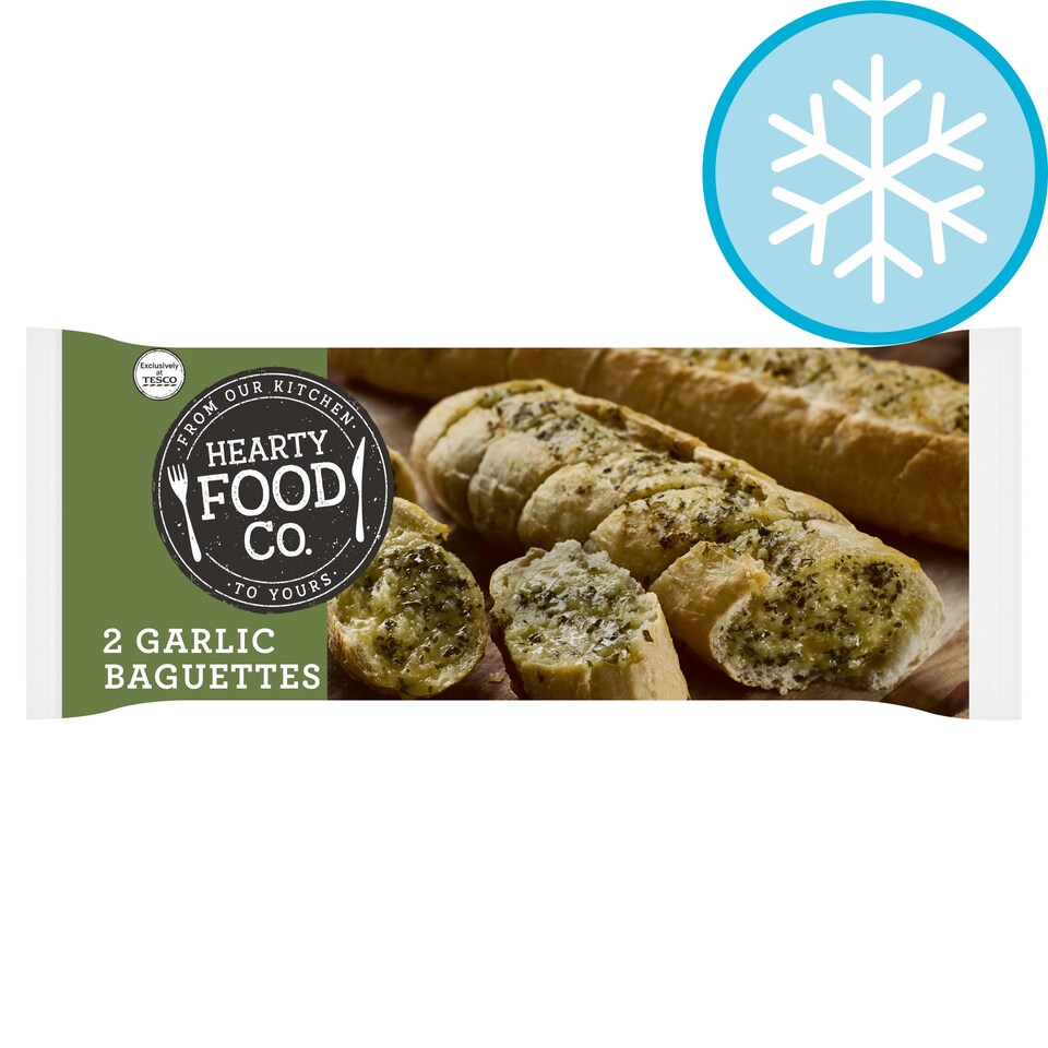 Hearty Food Co. 2 Garlic Baguettes 338G - Tesco Groceries