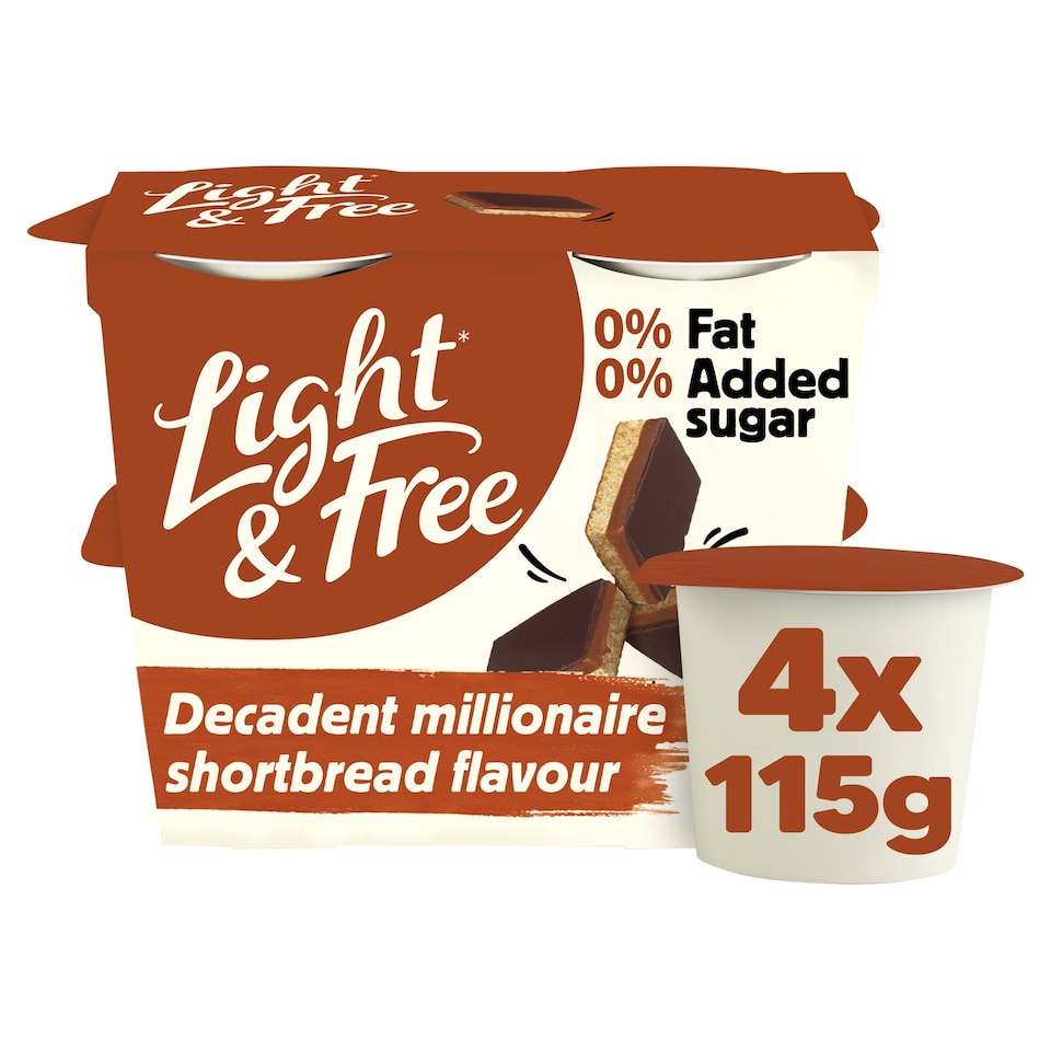 Light & Free Millionaire Shortbread Greek Style Yoghurt 4x115g - Tesco ...