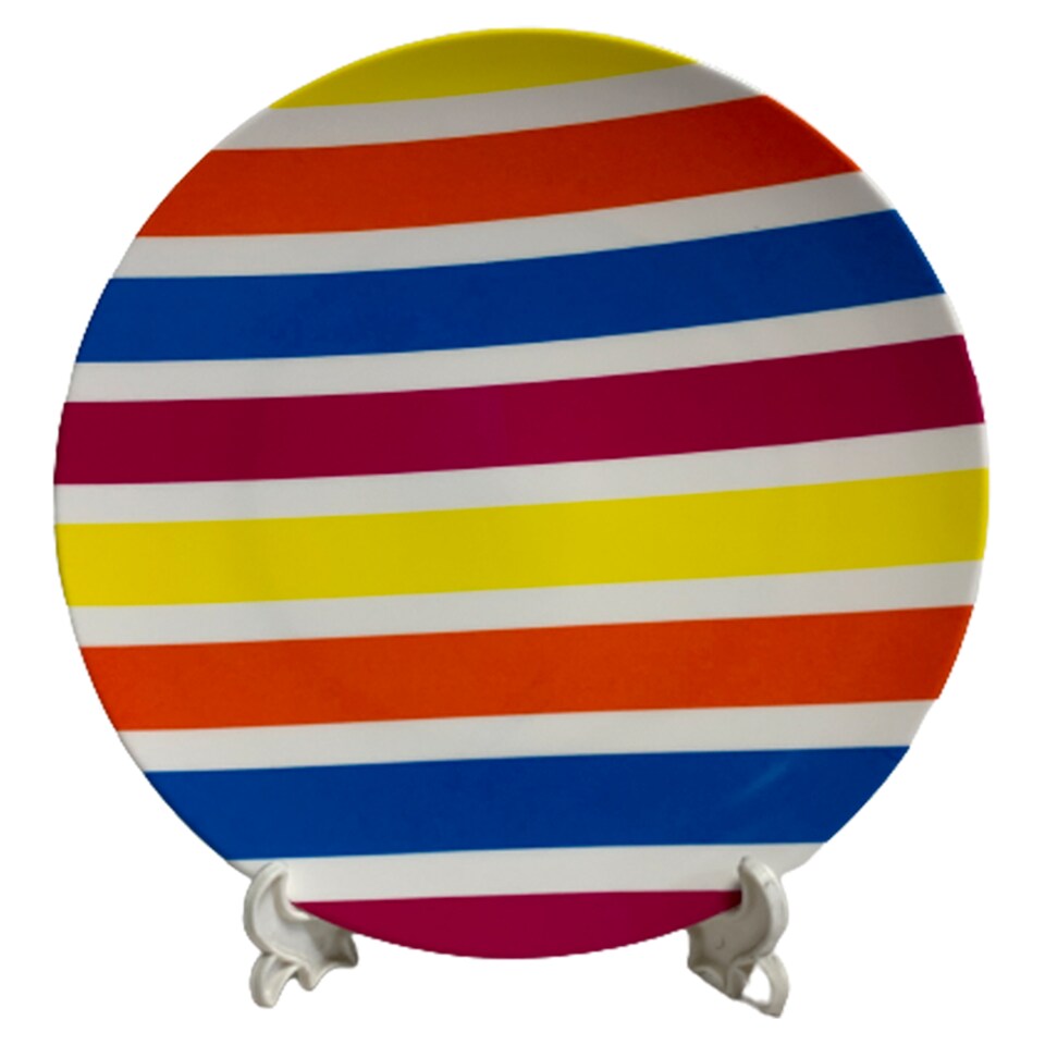 Tesco Popsicle Stripe Plastic Dinner Plate - Tesco Groceries