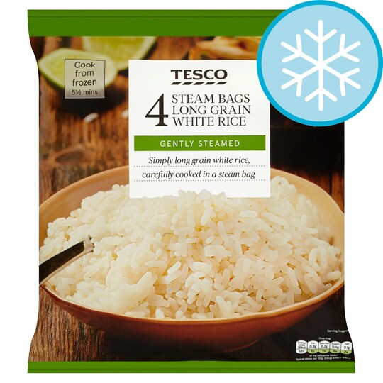 Tesco Steam Bags Long Grain White Rice 4 X 200G - Tesco Groceries
