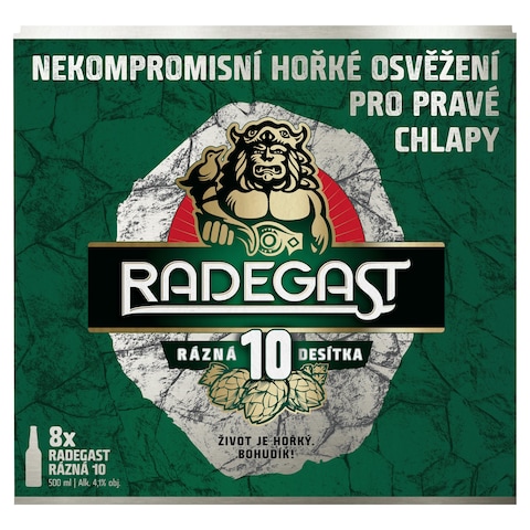 Radegast Rázná 10 pivo vý&epní sv&tlé 8 x 0,5l - Tesco Groceries