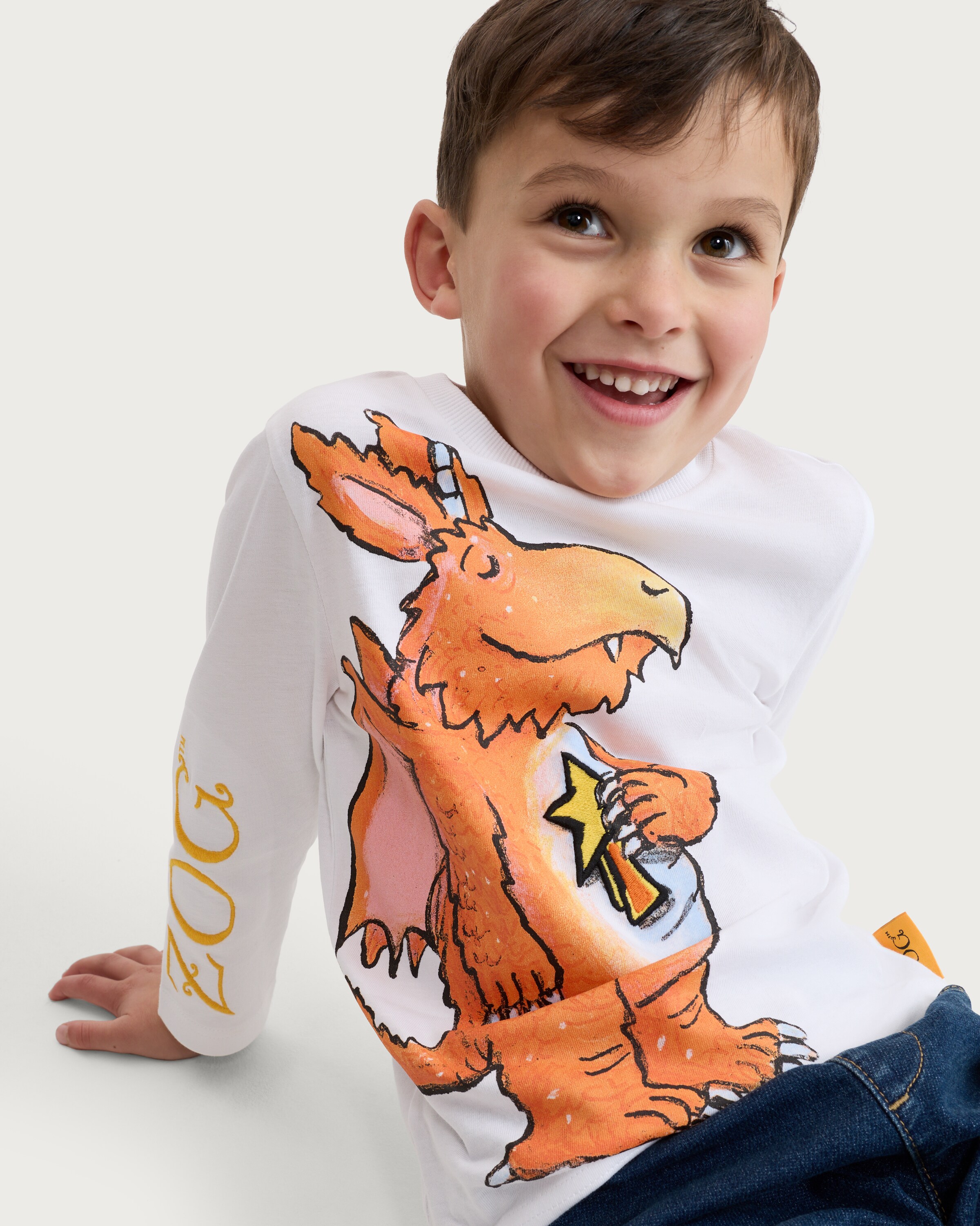 Zog Pure Cotton Long Sleeved Top in Cream - Tesco Groceries
