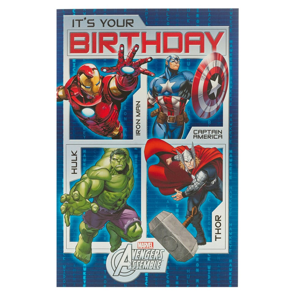 Carlton Birthday Card Marvel Avengers - Tesco Groceries
