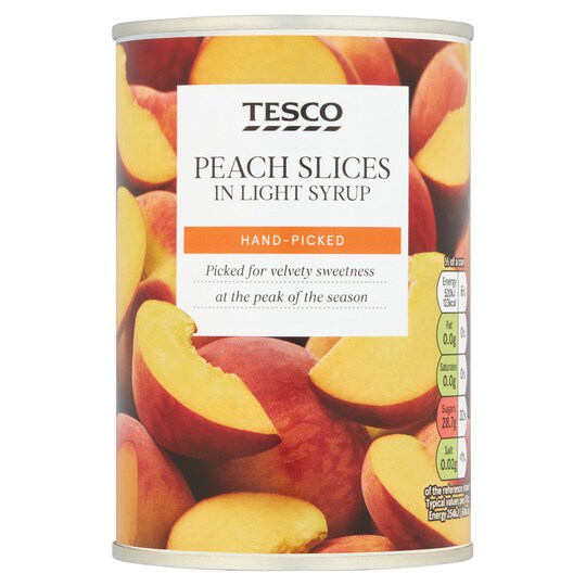 Tesco Peach Slices In Light Syrup 410G - Tesco Groceries