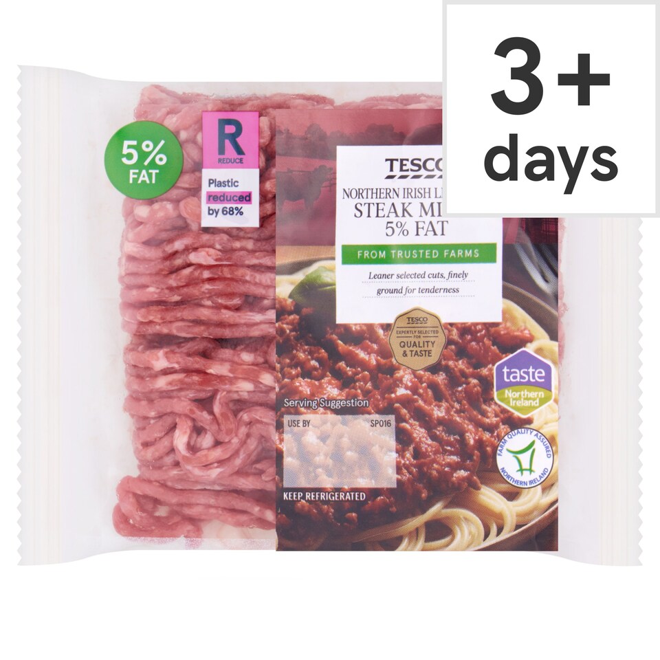 Tesco Northern Irish Lean Beef Steak Mince 5% Fat 250g - Tesco Groceries