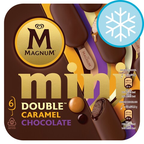Magnum Mini Double Chocolate & Caramel Ice Cream Sticks 6x55ml - Tesco ...