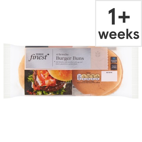 Tesco Finest Brioche Burger Buns 4 pack - Tesco Groceries