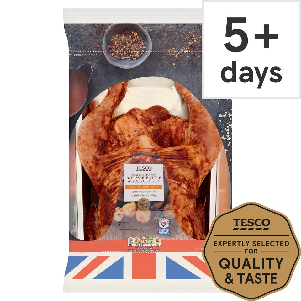 Tesco Roast In The Bag Rotisserie Style Whole Chicken 1.5Kg - Tesco ...