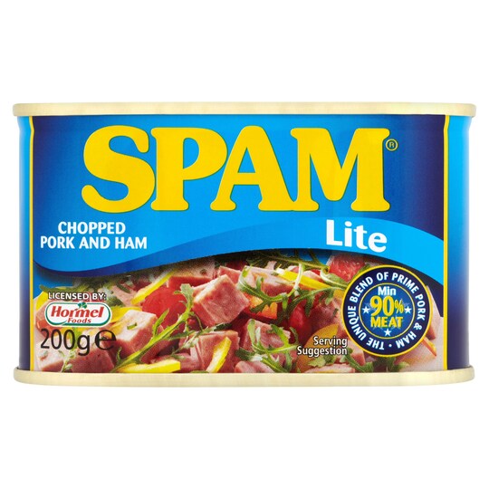 Spam Lite Chopped Pork And Ham 200G - Tesco Groceries