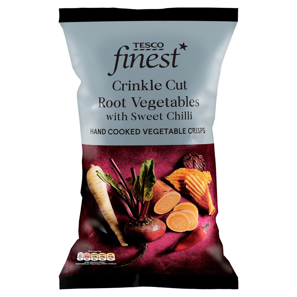 Tesco Finest Root Vegetable Crisps With Sweet Chilli 125G - Tesco Groceries