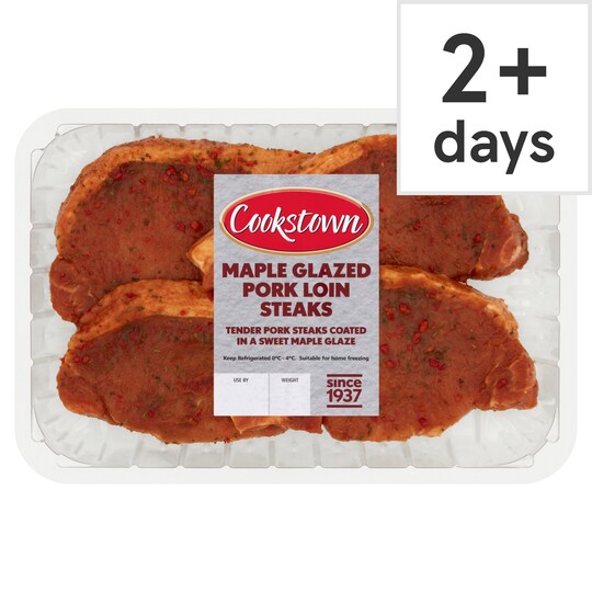 Cookstown Kitchen Maple Pork Steaks 420G - Tesco Groceries