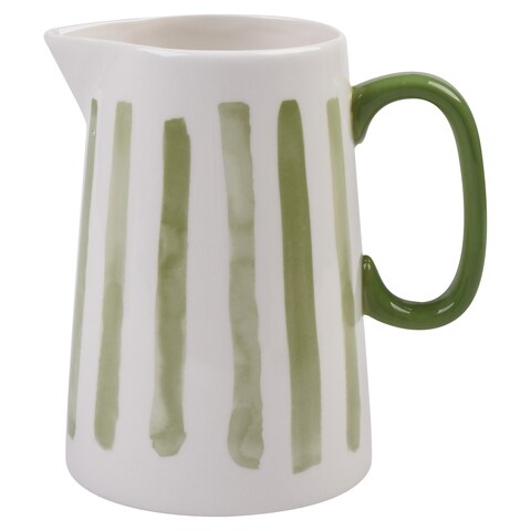 F&F Home Spring Green Stripe Jug - Tesco Groceries
