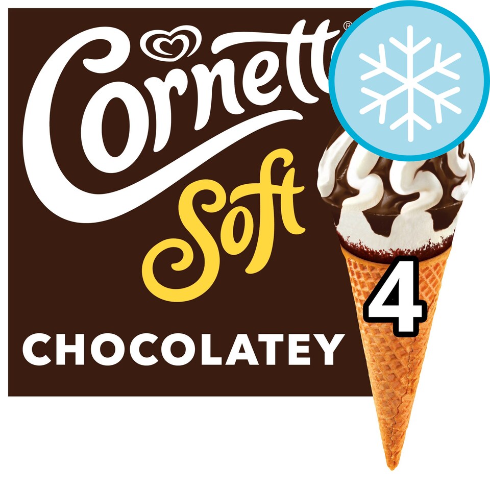 Cornetto Soft Chocolate And Vanilla Cones 4X140ml - Tesco Groceries