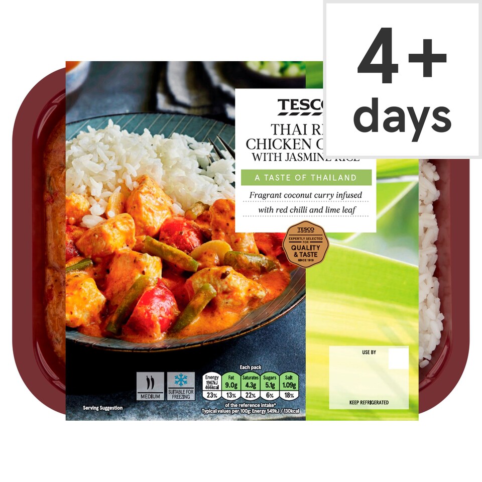 Tesco Thai Red Chicken Curry With Jasmine Rice 400G - Tesco Groceries