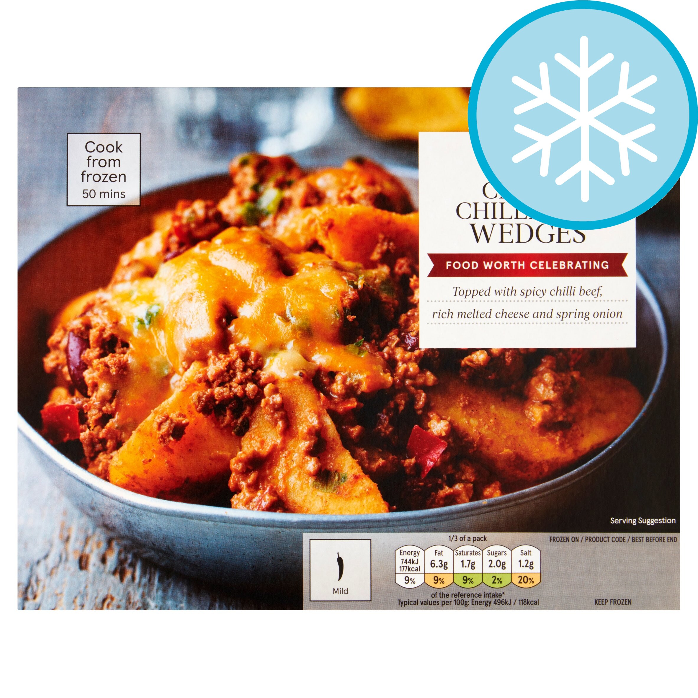 Tesco Cheesy Chilli Beef Potato Wedges 500G - Tesco Groceries