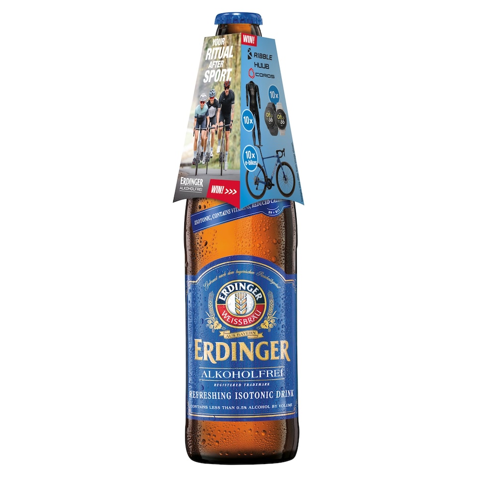 Erdinger Alkoholfrei Alcohol Free Wheat Beer Bottle 500ml - Tesco Groceries