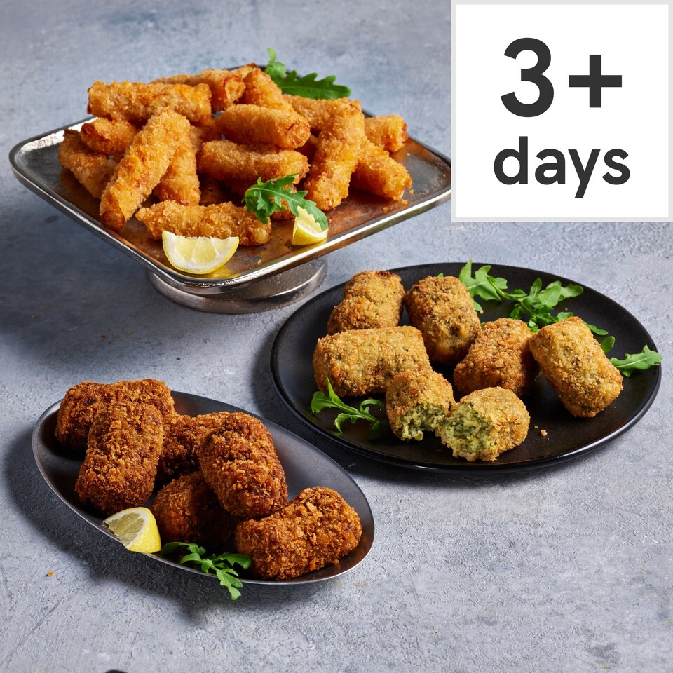 90. Tesco Finest Spanish Croqueta & Panko Breaded Rollito Selection ...