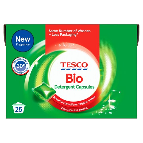 Tesco Biological Detergent Capsules 25W 425Ml - Tesco Groceries